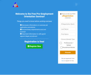 How to Register Pre-Employment Orientation Seminar (PEOS) Certificate Online - The Pinoy OFW